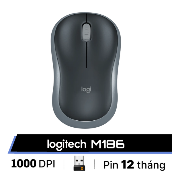 So sánh Chuột không dây Logitech M186 và Chuột không dây Logitech M185