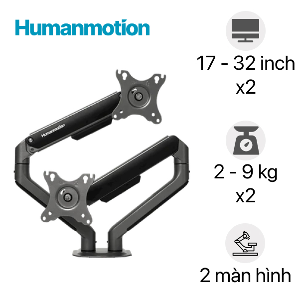 So sánh Giá treo màn hình máy tính Human Motion T6 Pro Dual