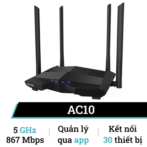So sánh Router Wi-Fi Tenda AC10 Cổng Gigabit băng tần kép AC1200