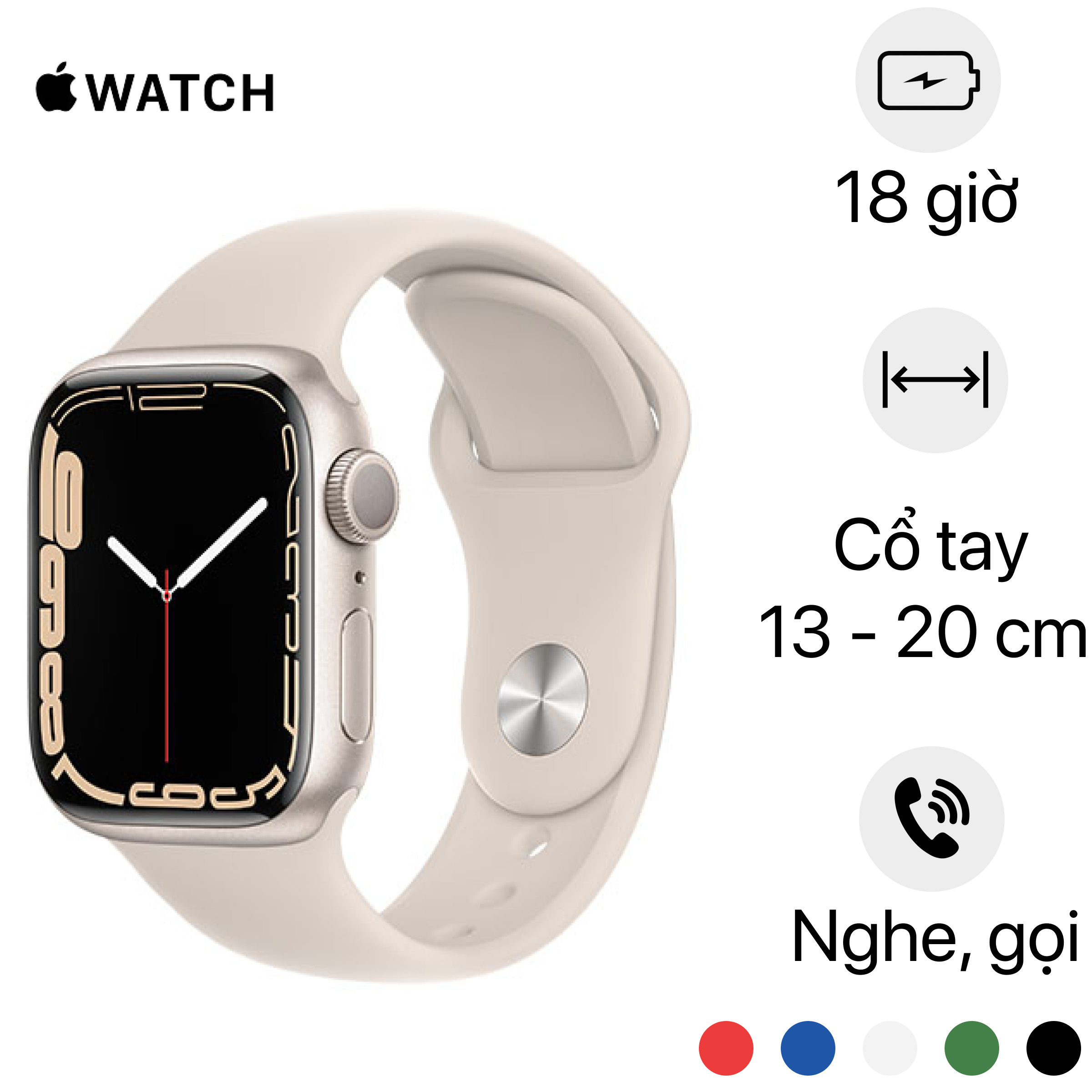 So sánh Apple Watch Series 7 41mm (GPS) Viền nhôm dây cao su | Chính ...