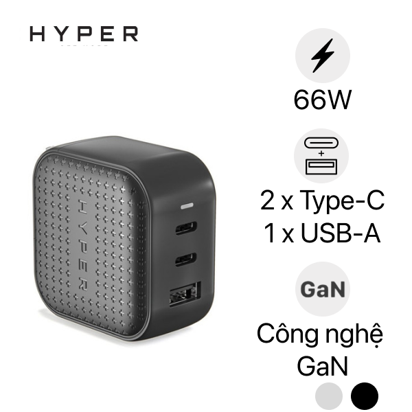 So sánh Củ sạc HyperJuice 66W Gan Charger (2C1A) HJ265 và Củ sạc Mazer ...