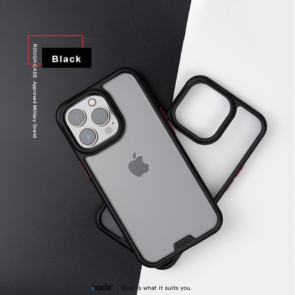 So sánh Apple Iphone 13 Pro Max ốp lưng Hoda Rough Black-Black
