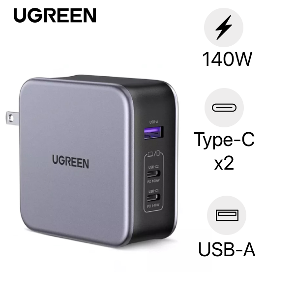 So sánh Củ sạc Ugreen GaN Nexode 3 cổng ( US 2C 1A ) 140W CD289 90548 ...