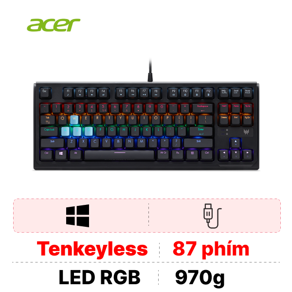 So sánh Bàn Phím Cơ Gaming Predator Aethon TKL 301 và Bàn phím cơ Rapoo V500 Pro Pink White ...