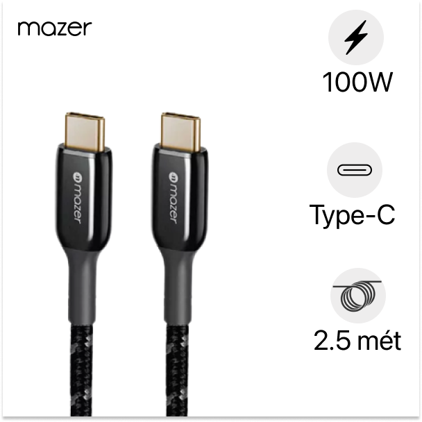 So sánh Cáp Type C - Type C Mazer Infinite Link 3 Pro 2.5m