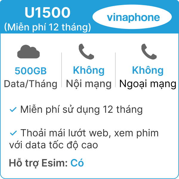 So sánh Sim 4G Vinaphone U1500 500GB/Tháng và Sim 4G Mobifone siêu data 500GB/Tháng - Miễn phí ...