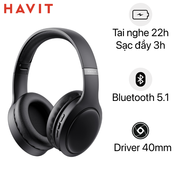 So sánh Tai nghe Bluetooth chụp tai Havit H633BT và Tai nghe Bluetooth ...