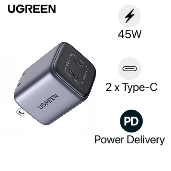 So sánh Sạc nhanh Ugreen GaN 45W CD294 và Củ sạc Xiaomi 2 cổng USB-A và ...