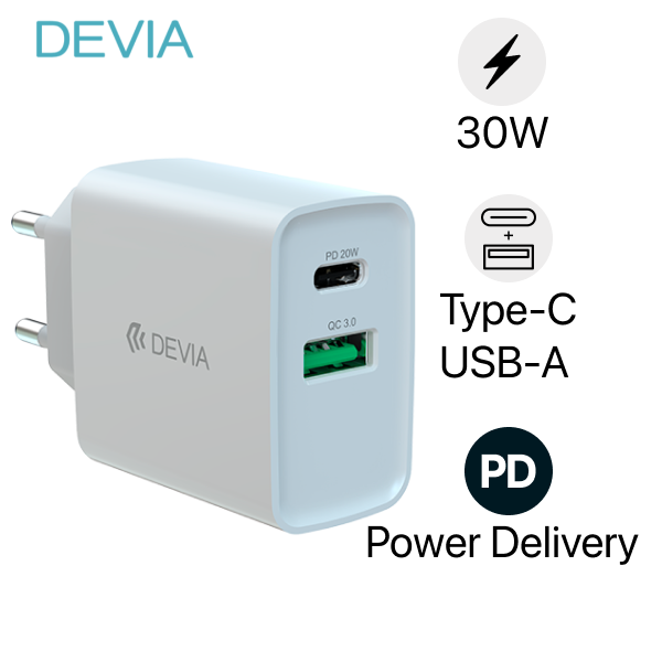 So sánh Củ sạc 2 cổng Devia Smart Series PD + QC (EU, 30W)