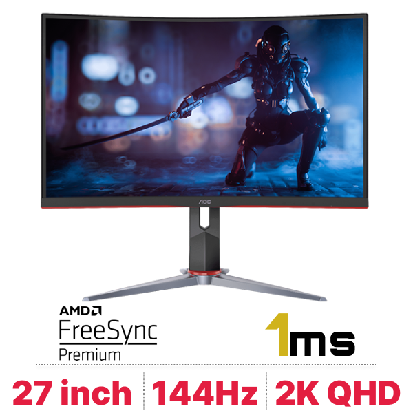 So sánh Màn hình cong Gaming AOC CQ27G2 27 inch và Màn hình LG 24QP500 ...