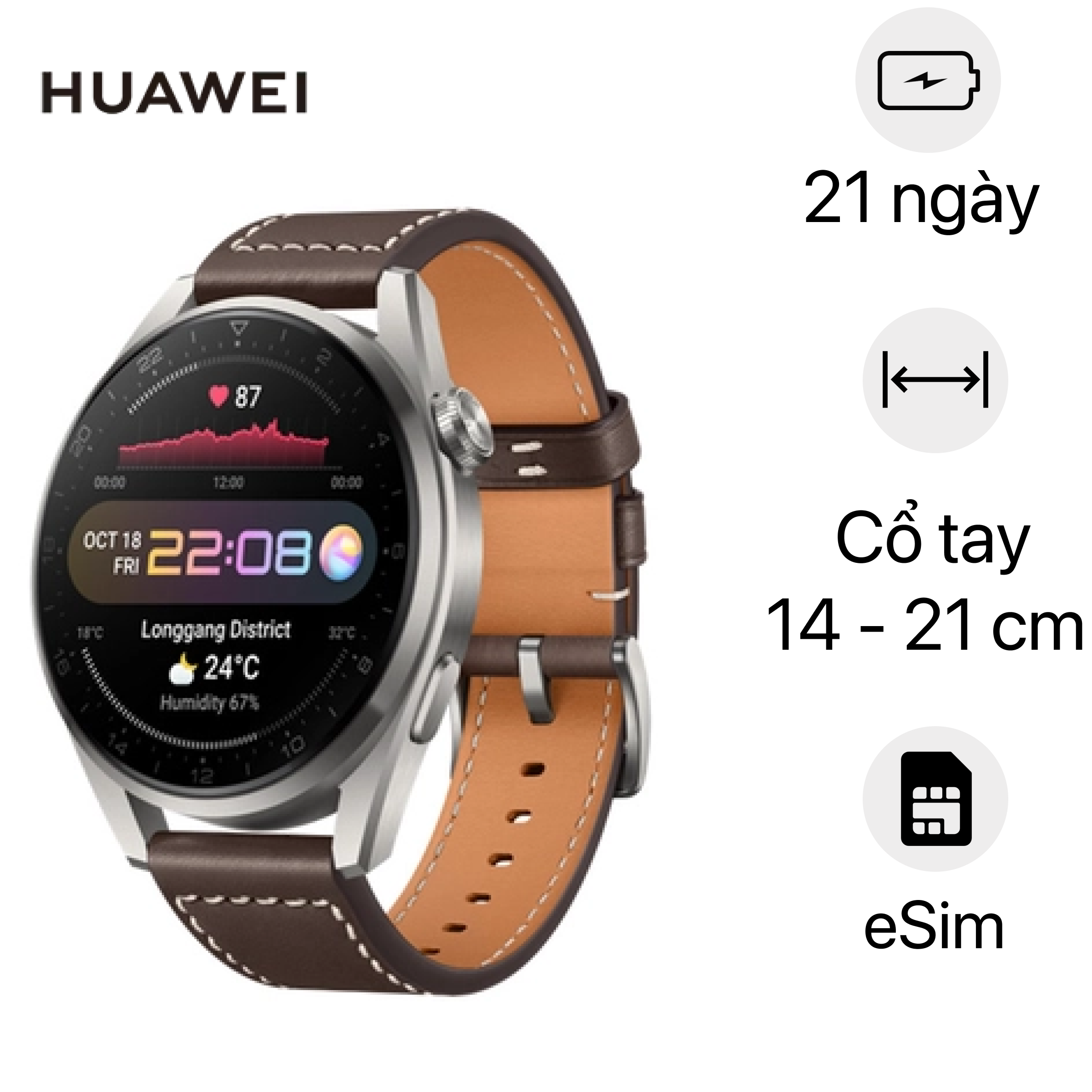 So sánh Đồng hồ thông minh Huawei Watch 3 Pro và Đồng hồ thông minh Huawei Watch GT3 Pro dây da