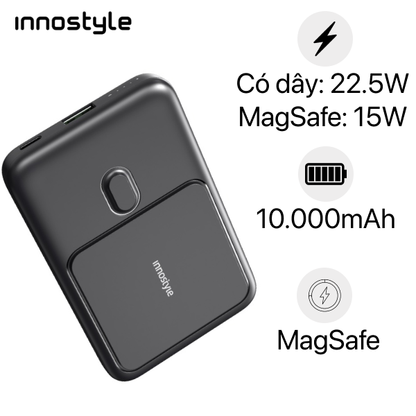 So sánh Pin sạc dự phòng Innostyle Powergo Magnectic 15W Wireless PD 22 ...