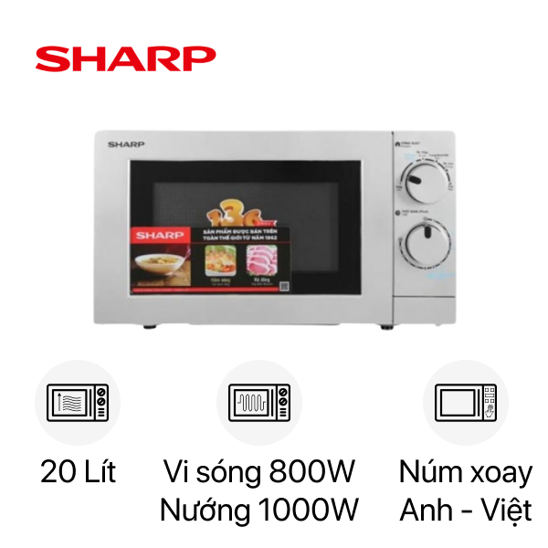 So sánh Lò vi sóng cơ không nướng SHARP R-207VN-SL 20L và Lò vi sóng cơ không nướng SHARP R ...