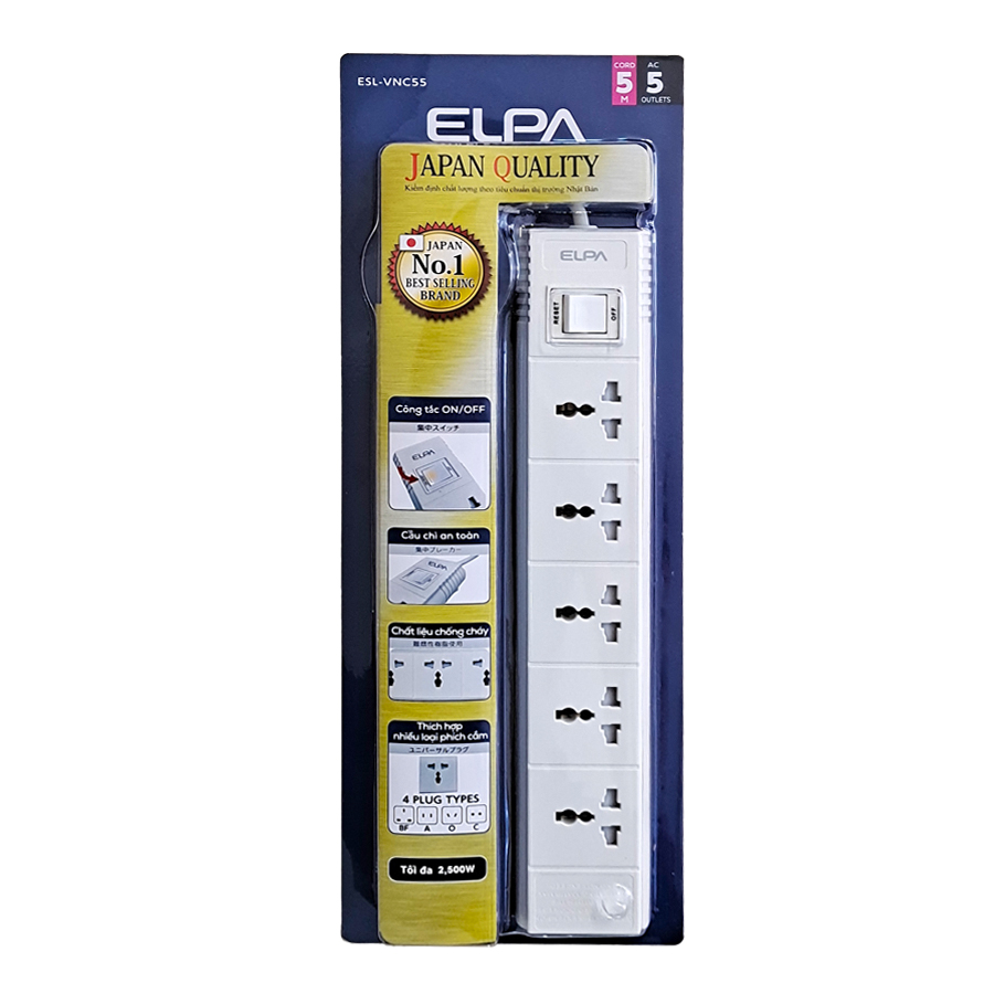 So sánh Ổ cắm điện Elpa ESL-VNC55 (5 cổng AC- 1 công tắc)