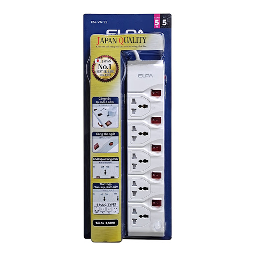 So sánh Ổ cắm điện Elpa ESL-VNI55 (5 cổng AC - 5 công tắc)