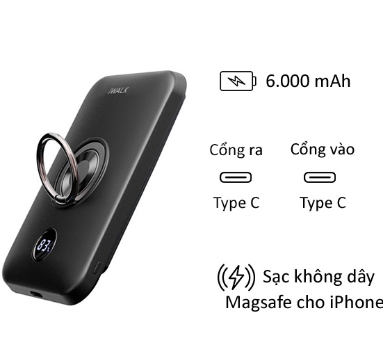 So sánh Pin sạc dự phòng iWalk Magnetic DBL6000M 6000mAh và Pin sạc dự ...