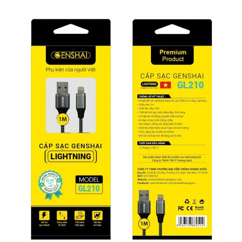 So sánh Cáp Lightning Genshai GL210 1m và Cáp Lightning Genshai GL210 1m