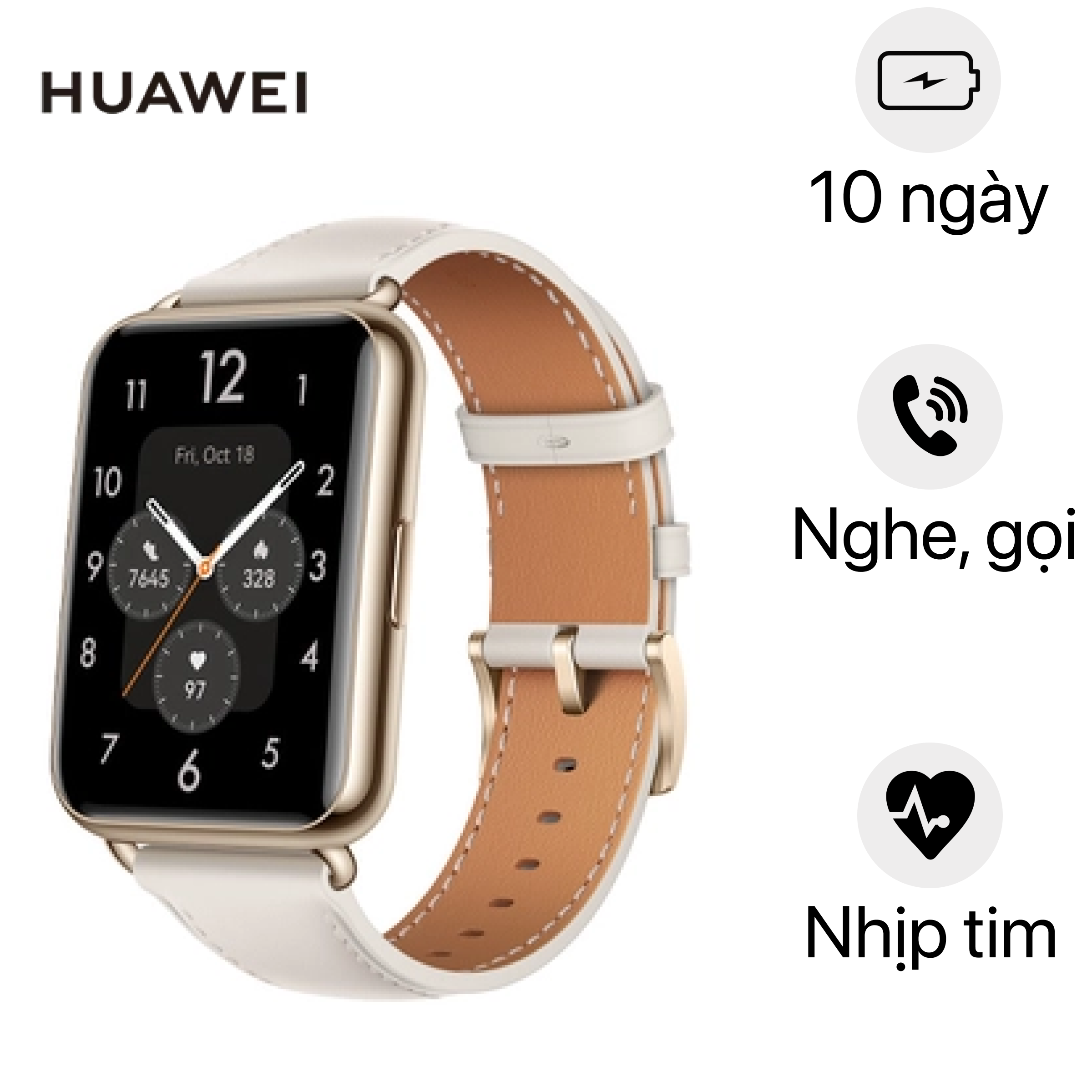 So sánh Đồng hồ thông minh Huawei Watch Fit 2 dây da và Vòng đeo tay ...