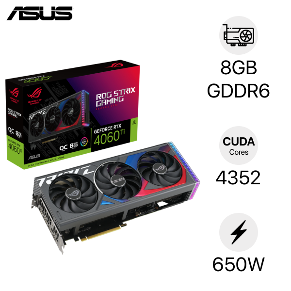 So sánh Card màn hình ASUS ROG Strix RTX 4060Ti OC 8GB Gaming GDDR6
