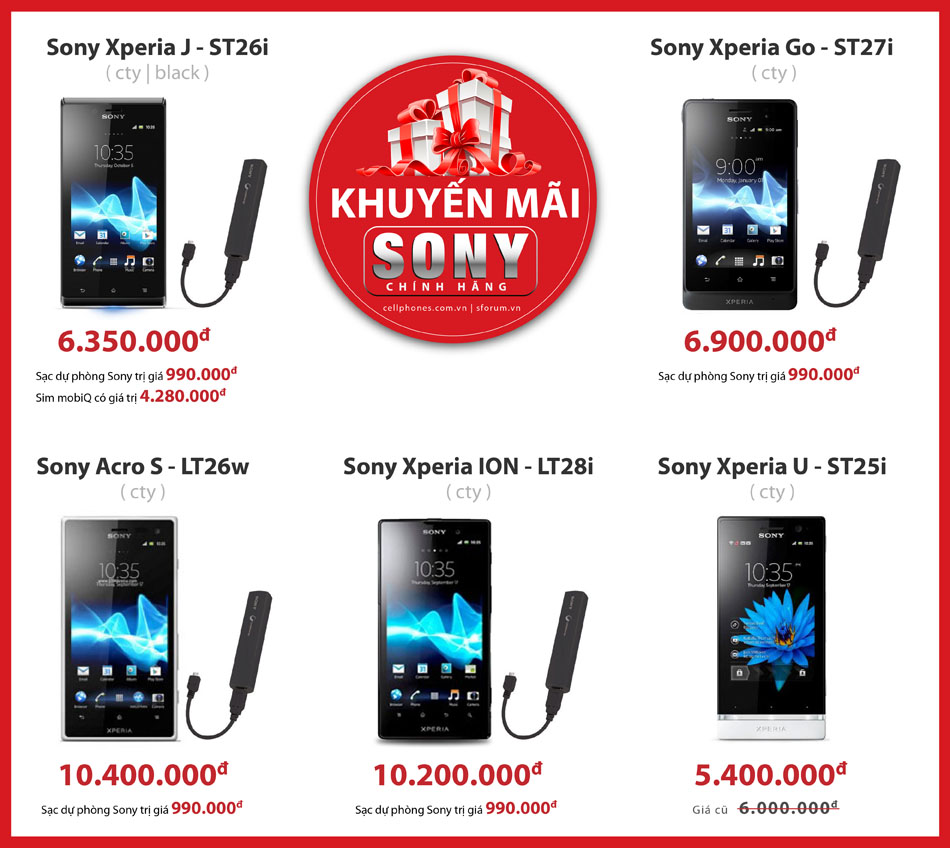 Khuyến mãi Sony chính hãng tại CellphoneS