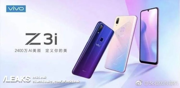 Vivo Z3i rò rỉ: Helio P60, màn hình giọt nước, mặt lưng màu gradient, camera kép, giá 7.8 triệu đồng