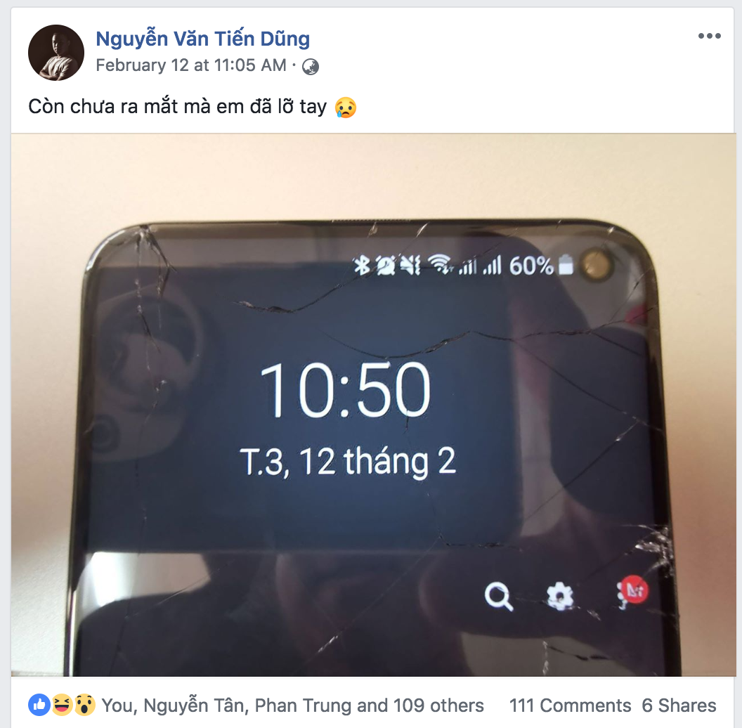Cộng đồng mạng đã bị lừa, chẳng có chiếc Galaxy S10e nào bị vỡ tại Việt ...