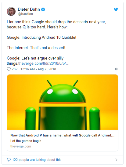 Android Q sẽ mang tên loại bánh kẹo, trái cây nào? Bạn thử đoán xem!