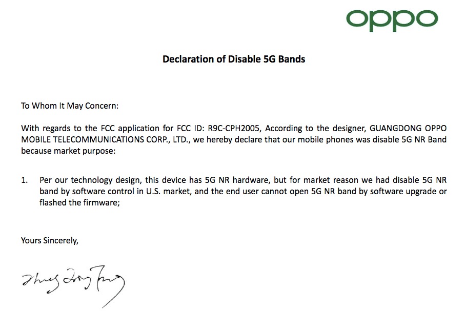 Một smartphone OPPO hỗ trợ 5G vừa đạt chứng nhận tại FCC