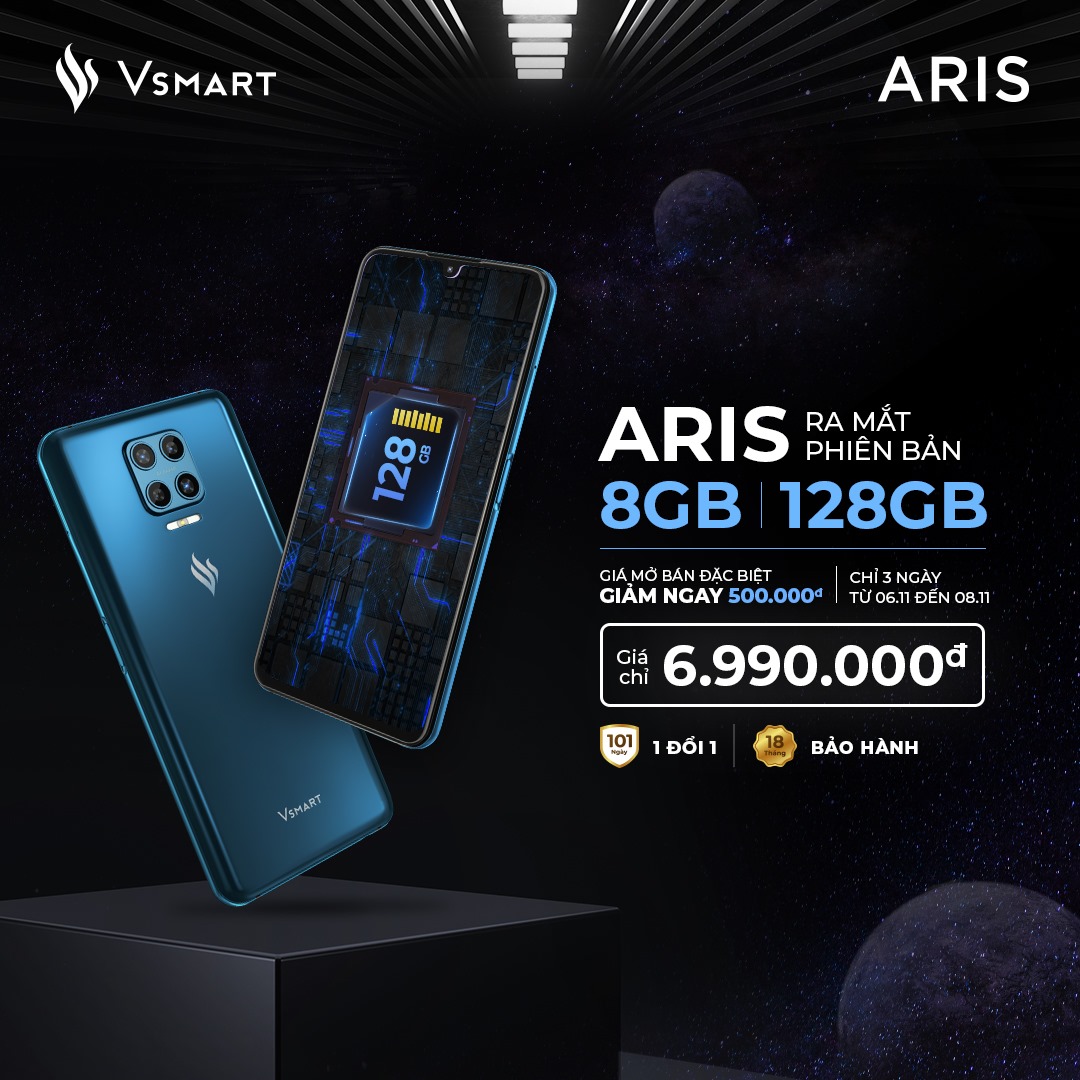 Vsmart Aris có thêm phiên bản RAM 8GB/128GB, giá ưu đãi chỉ còn 6.29 ...