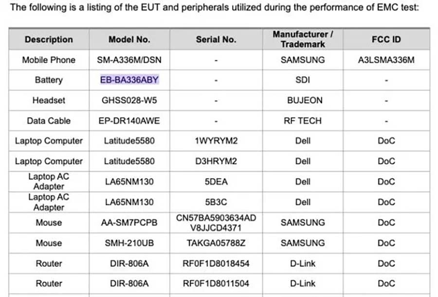 Samsung Galaxy A33 5G xuất hiện trên FCC với pin 5000mAh và sạc nhanh 25W