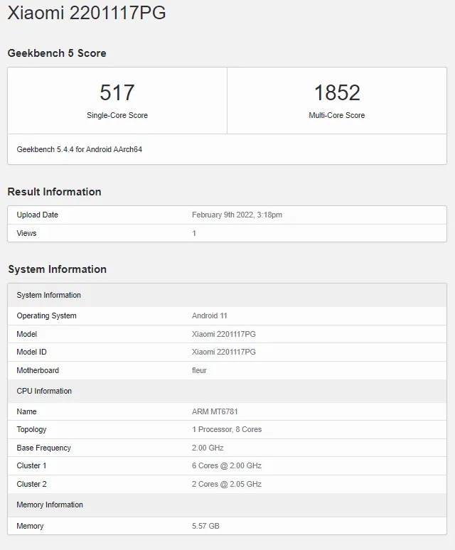 POCO M4 Pro 4G xuất hiện trên cơ sở dữ liệu Geekbench
