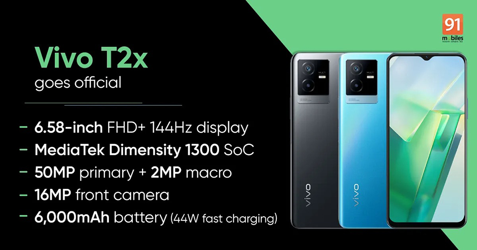 Vivo T2x ra mắt với chip Dimensity 1300, pin khủng 6000 mAh và sạc ...