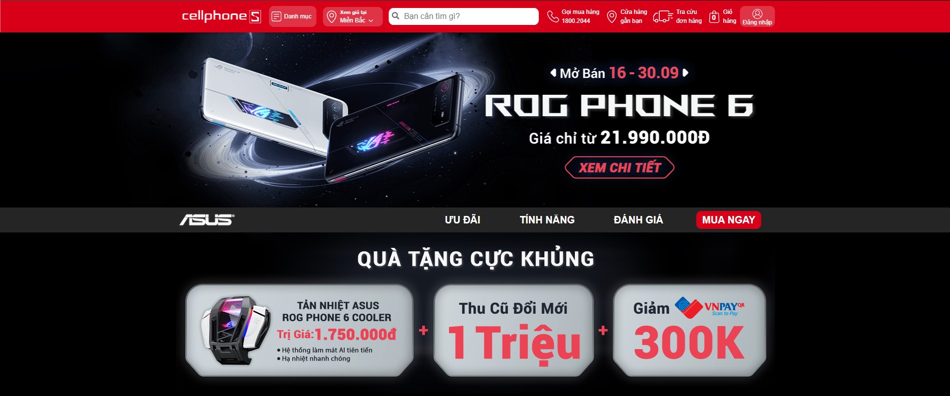 CellphoneS mở đặt hàng ASUS ROG Phone 6 với hiệu năng mạnh mẽ, pin trâu và giá bán ưu đãi