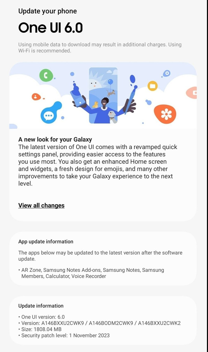 Samsung chính thức phát hành One UI 6 cho người dùng Galaxy A14 5G