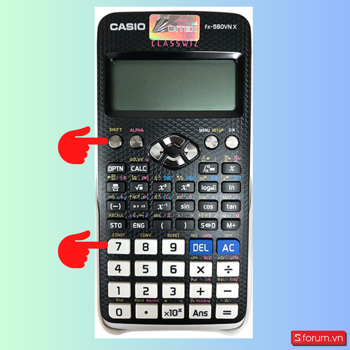 Bật mí cách bấm φ trên máy tính Casio 580 cực đơn giản
